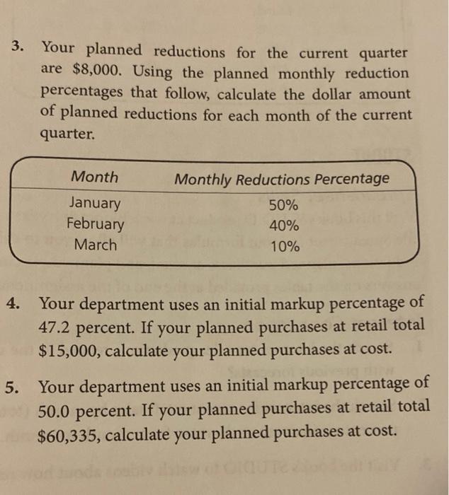 Solved Retail Buying Math Practice 1. Last quarter sales for | Chegg.com