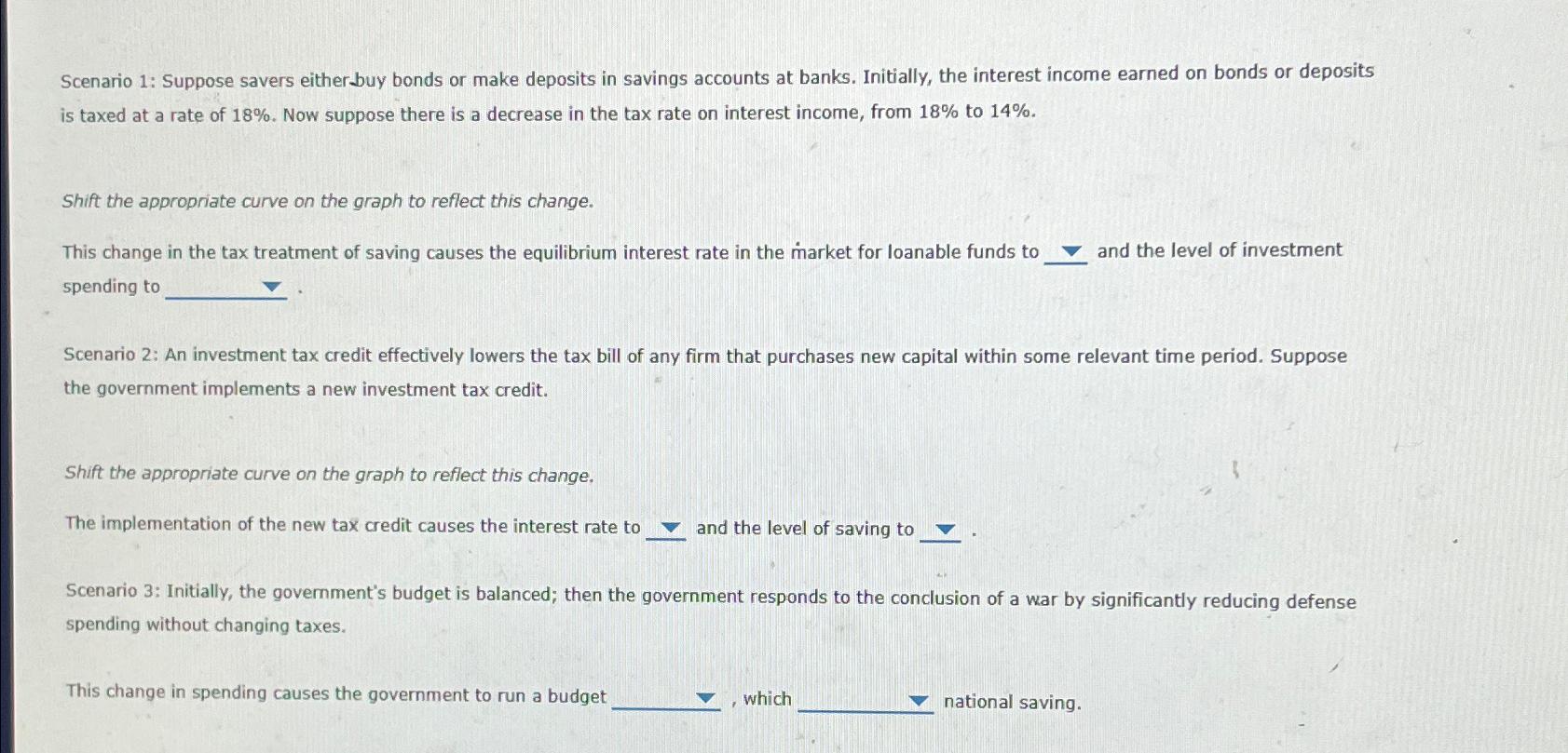 Solved Scenario 1: Suppose savers either-buy bonds or make | Chegg.com