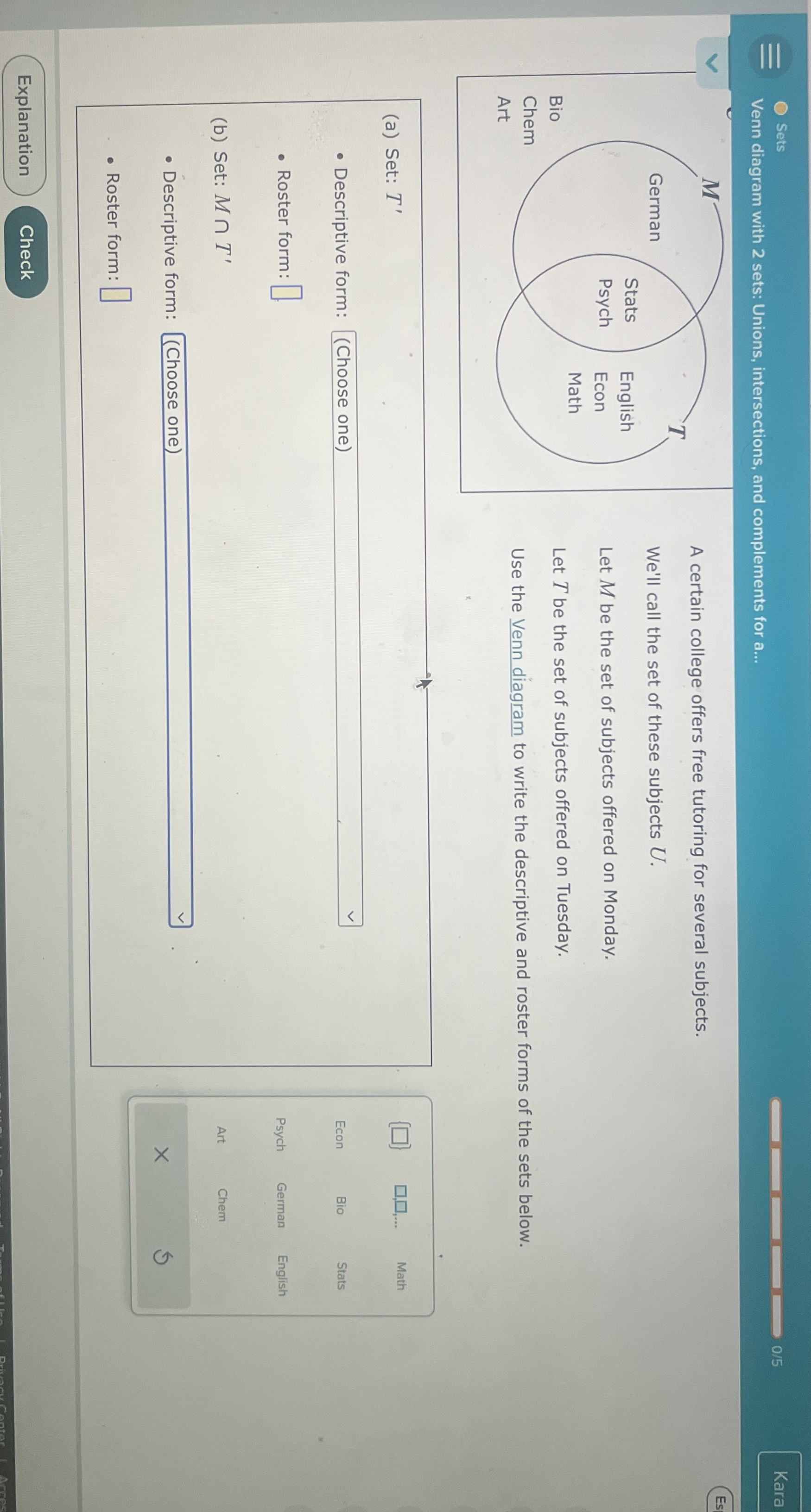 Solved SetsVenn diagram with 2 ﻿sets: Unions, intersections, | Chegg.com