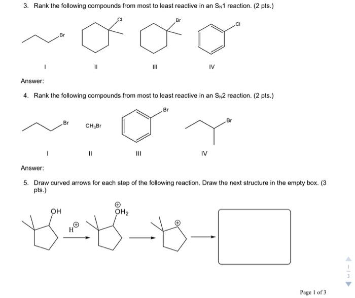 Solved 3 Rank The Following Compounds From Most To Least