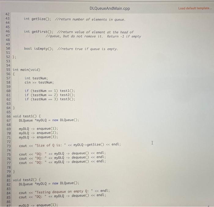 Solved please answer in C++ some code is given do not mess | Chegg.com