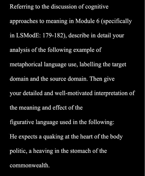 Referring to the discussion of cognitive approaches | Chegg.com