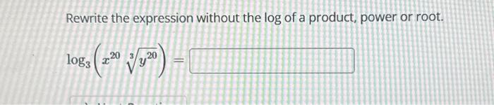 Solved Rewrite the expression without the log of a product, | Chegg.com