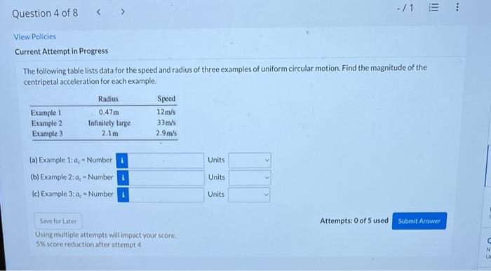 Solved The following table lists data for the speed and | Chegg.com