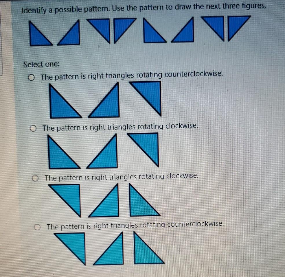 Solved Identify a possible pattern. Use the pattern to draw | Chegg.com