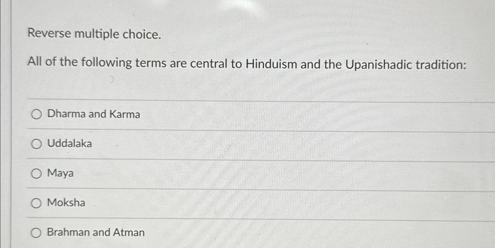 Solved Reverse multiple choice.All of the following terms | Chegg.com
