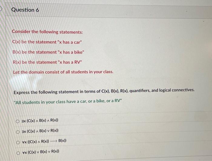Solved Select the argument that is invalid. p∨q∧p∧¬q¬q | Chegg.com