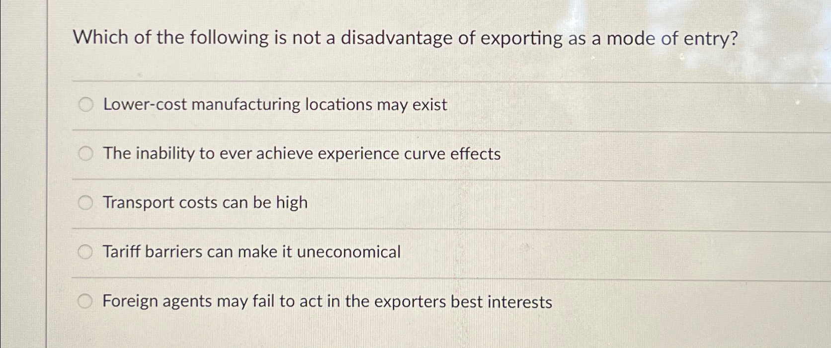 Solved Which of the following is not a disadvantage of | Chegg.com