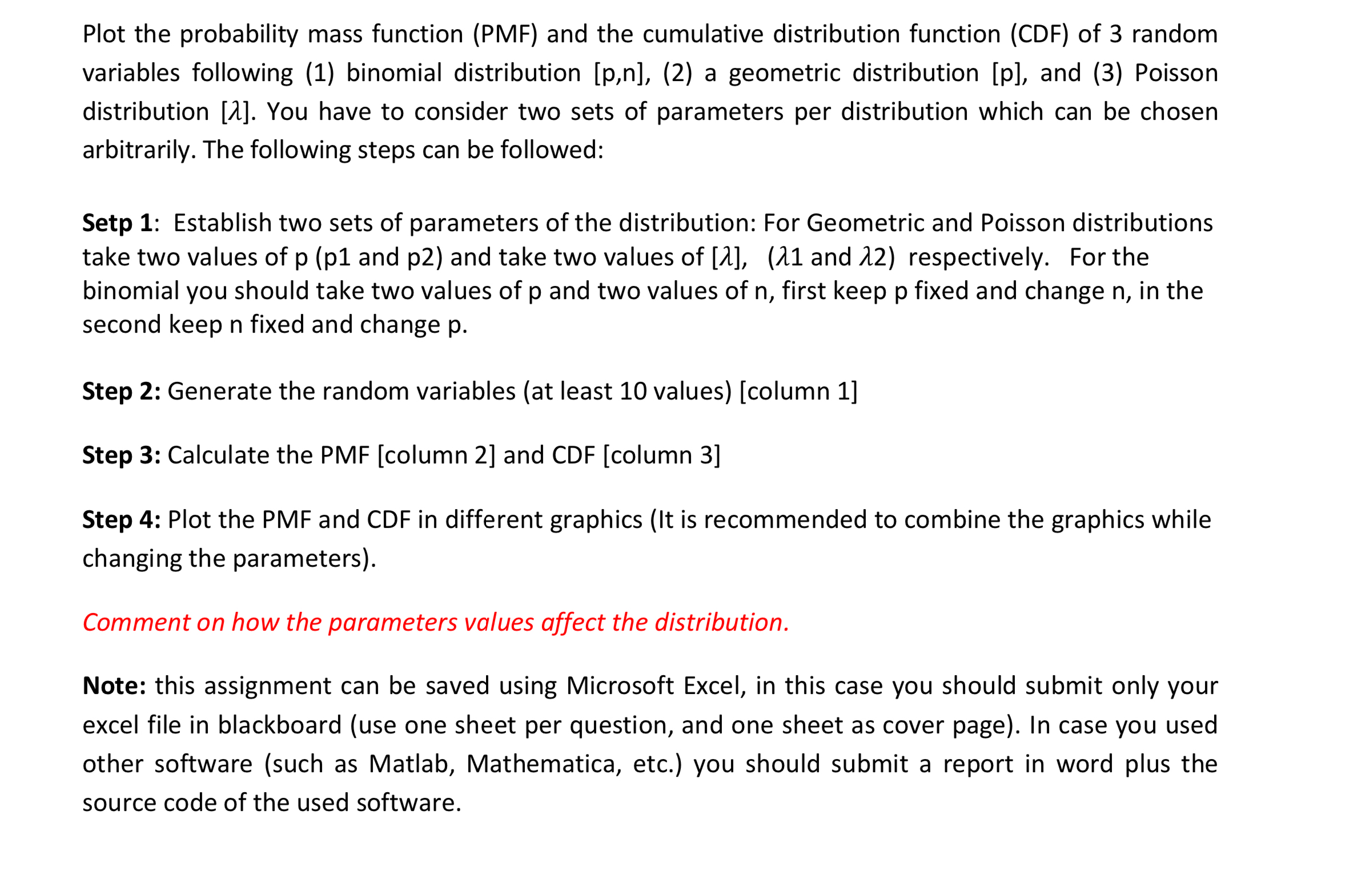 Solved Plot the probability mass function (PMF) ﻿and the | Chegg.com