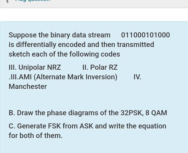 Solved Suppose the binary data stream 011000101000 is | Chegg.com