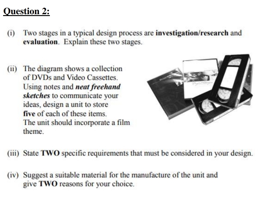 Solved Question 2:(i) ﻿Two stages in a typical design | Chegg.com