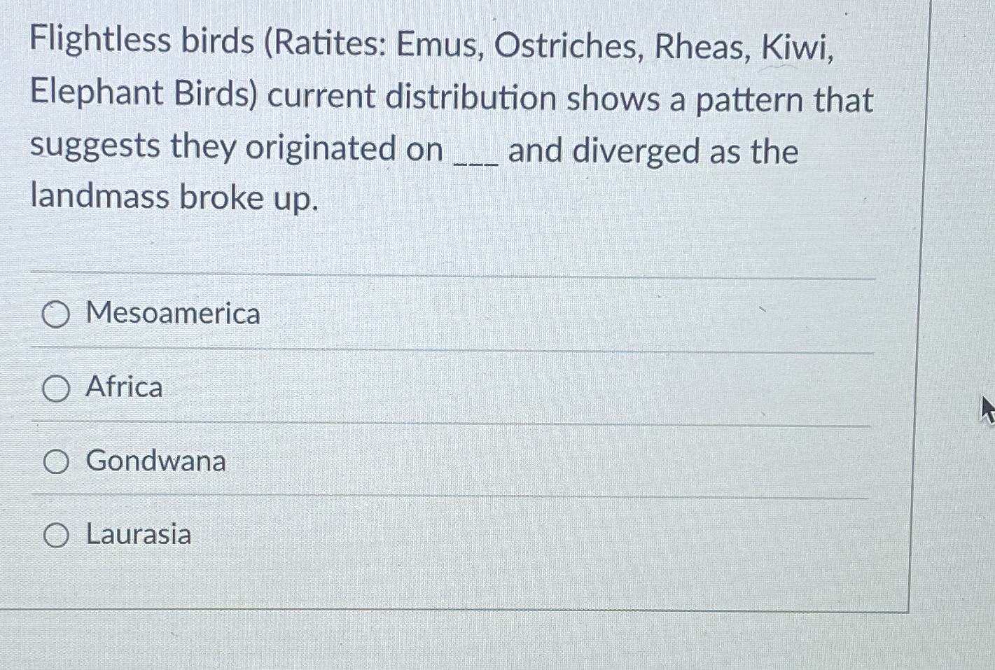 Solved Flightless birds (Ratites: Emus, Ostriches, Rheas, | Chegg.com