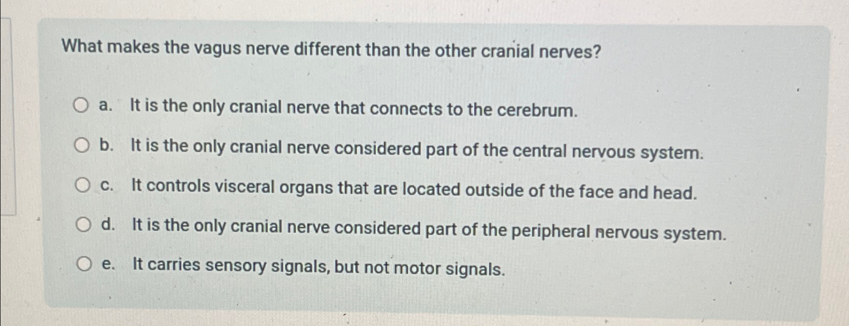 Solved What makes the vagus nerve different than the other | Chegg.com