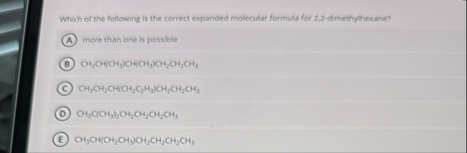 Solved Which of the following is the correct expanded | Chegg.com