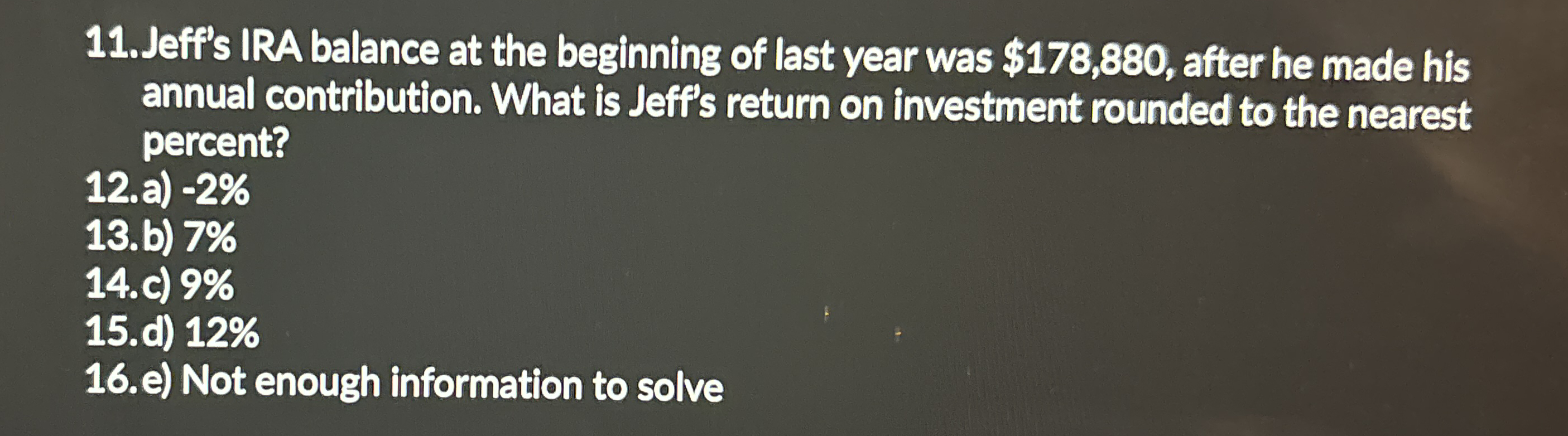 Solved Jefft's IRA balance at the beginning of last year was | Chegg.com