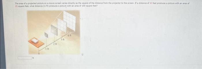 Solved The area of a projected pictire on a mive sereen | Chegg.com