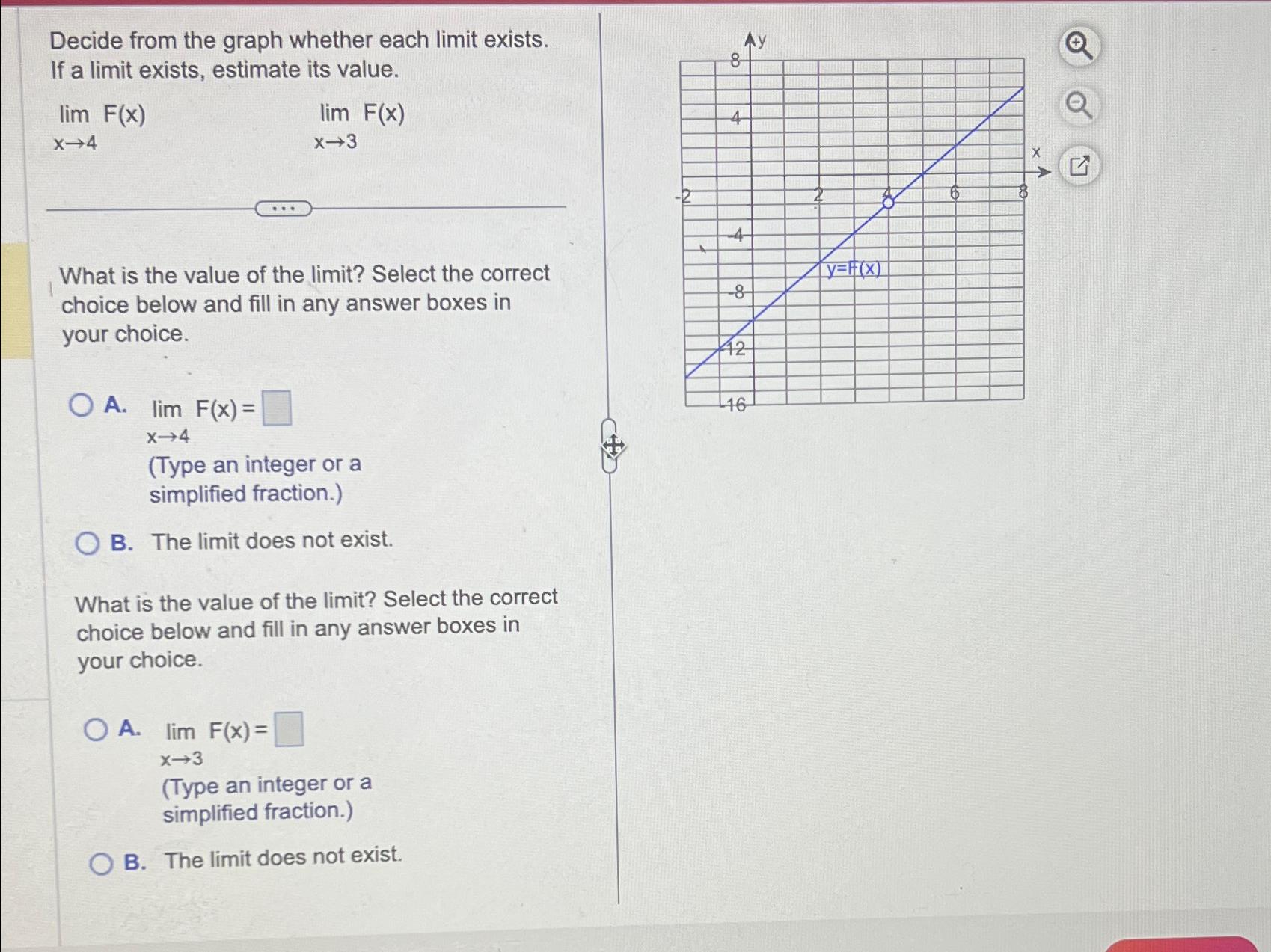 Solved Decide From The Graph Whether Each Limit Exists If A