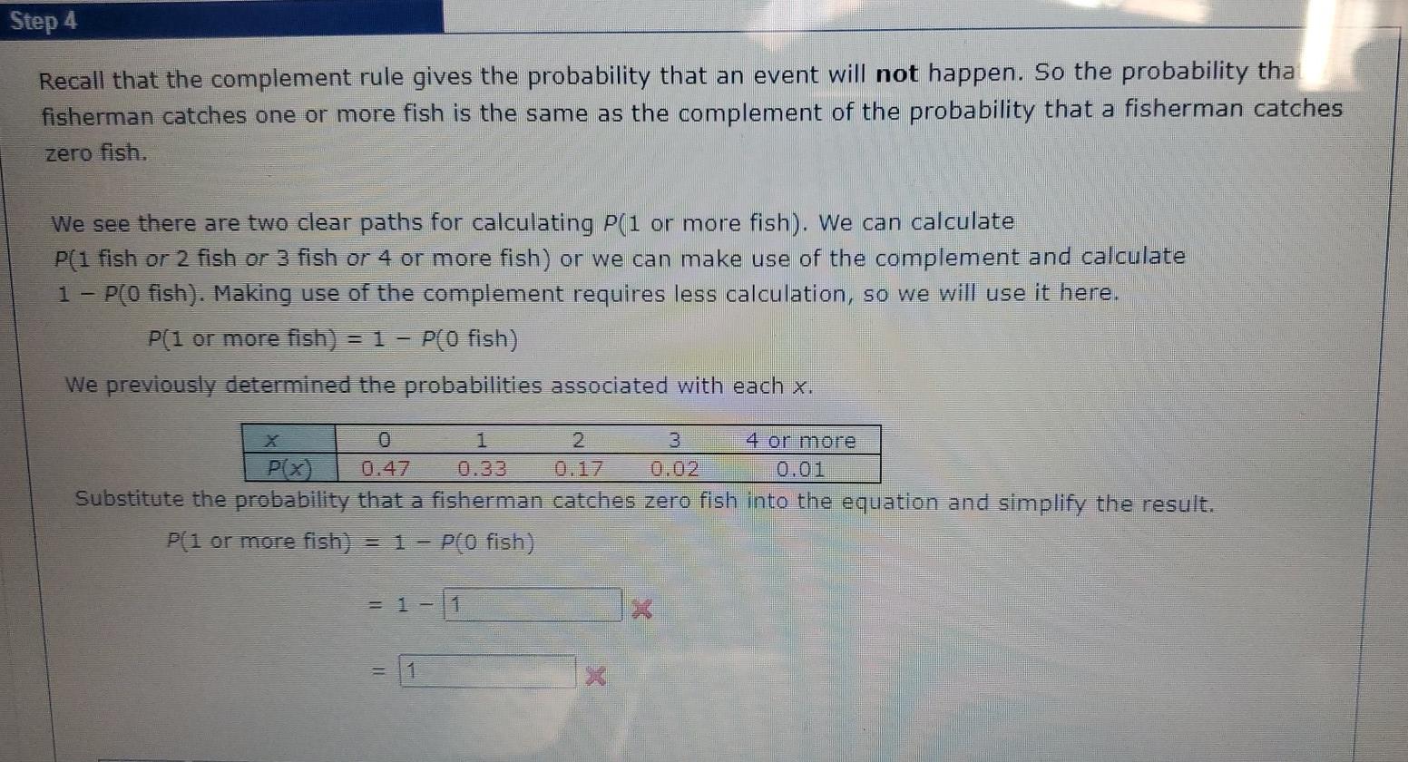 Solved Step 4 Recall that the complement rule gives the | Chegg.com
