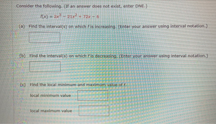 Solved Consider the following. (If an answer does not exist, | Chegg.com