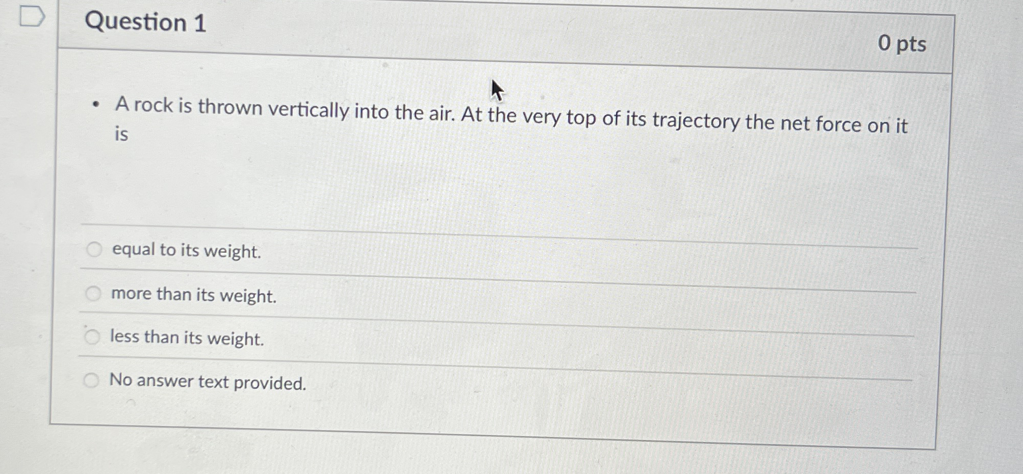 Solved Question 10 ﻿ptsA rock is thrown vertically into the | Chegg.com