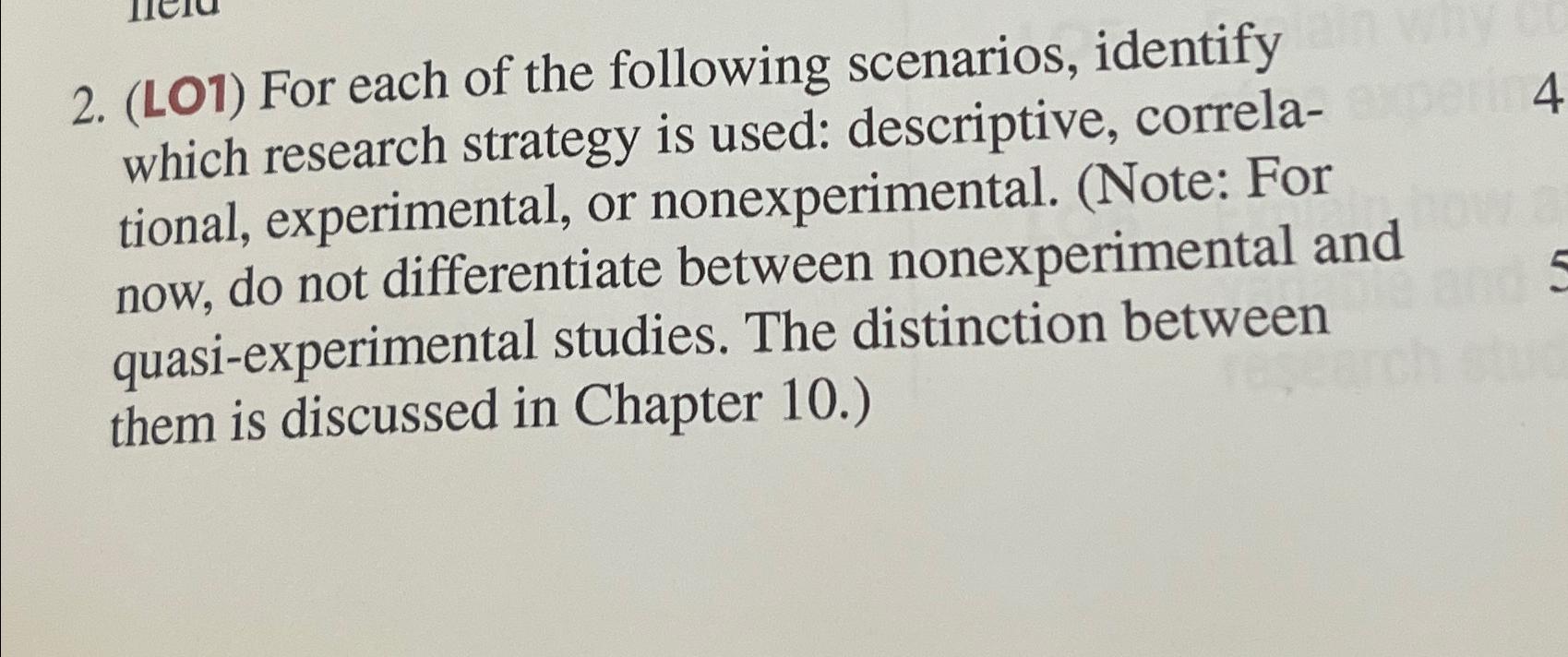 Solved (LO1) ﻿For each of the following scenarios, identify | Chegg.com