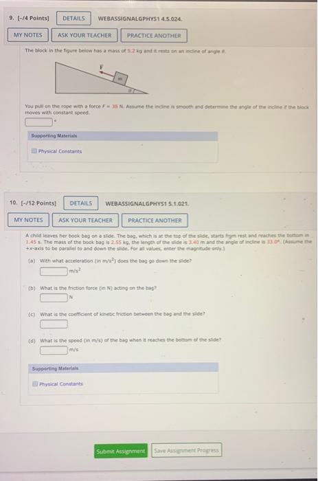 Solved 9. (-/4 Points) DETAILS WEBASSIGNALGPHYS145.024 MY | Chegg.com