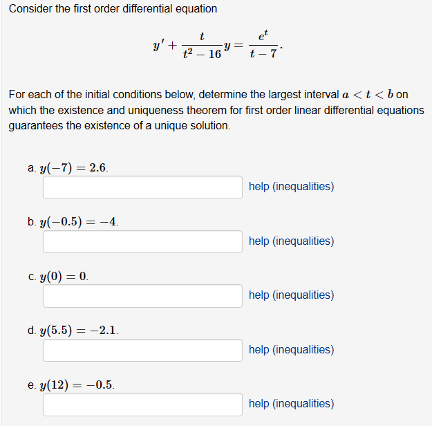 Solved Consider the first order differential | Chegg.com
