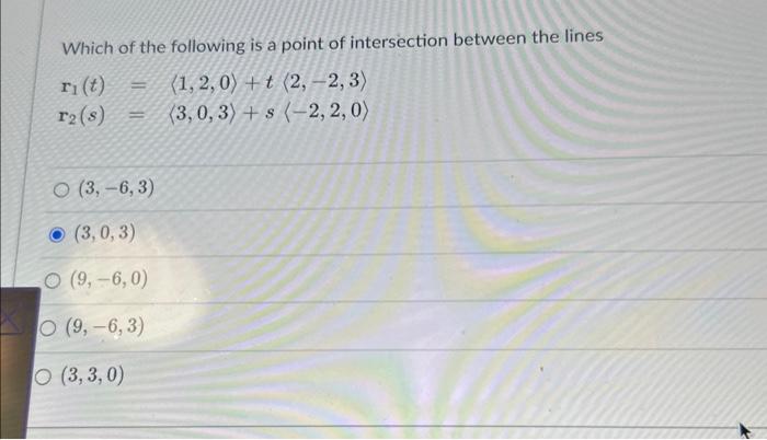 Solved Which of the following is a point of intersection | Chegg.com