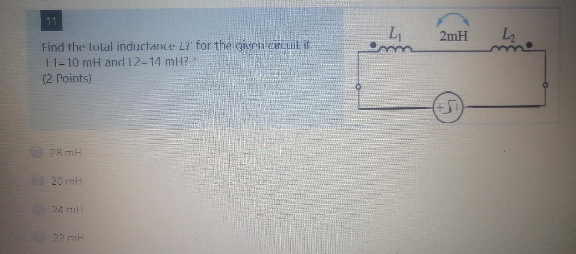 Solved 11 L 니 2mH L Find the total inductance LT for the | Chegg.com