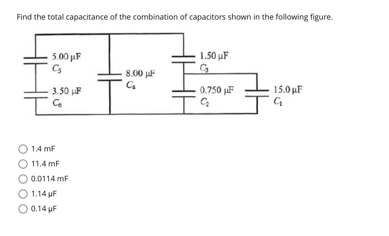 Find the total capacitance of the combination of | Chegg.com