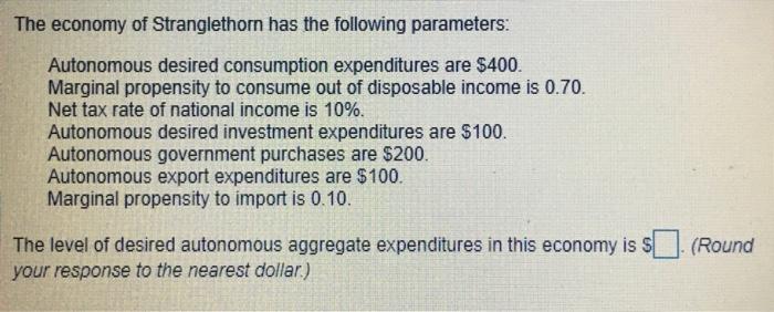 Solved The economy of Stranglethorn has the following | Chegg.com