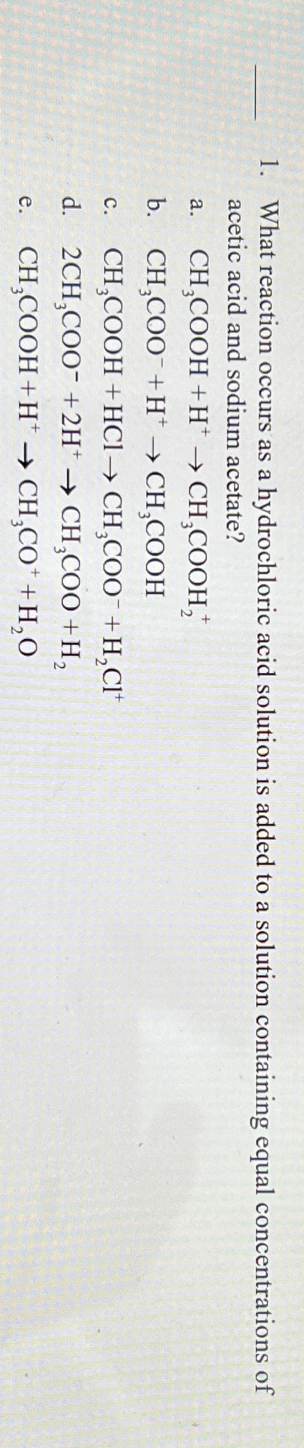 Solved What reaction occurs as a hydrochloric acid solution | Chegg.com