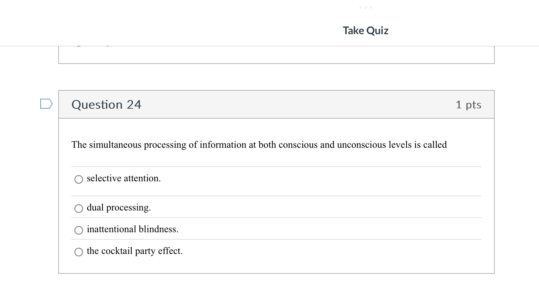 Solved Question 24The simultaneous processing of information | Chegg.com