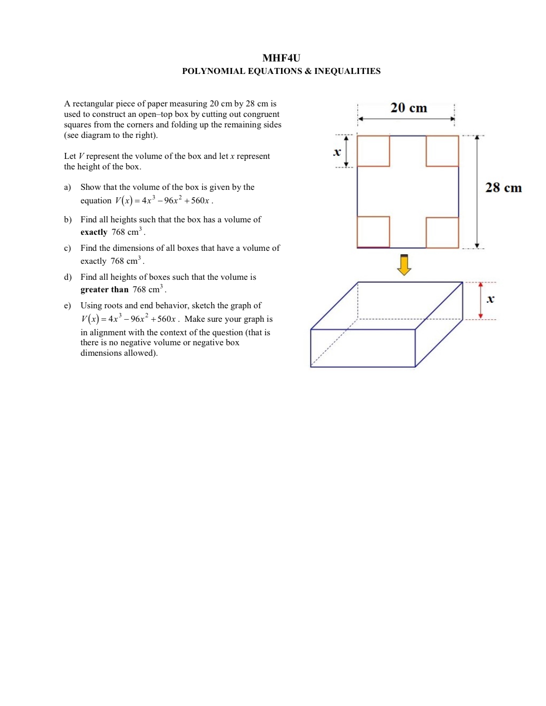 Solved MHF4UPOLYNOMIAL EQUATIONS & INEQUALITIESA rectangular | Chegg.com