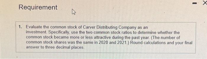 Solved Data tableRequirement 1. Evaluate the common stock of | Chegg.com