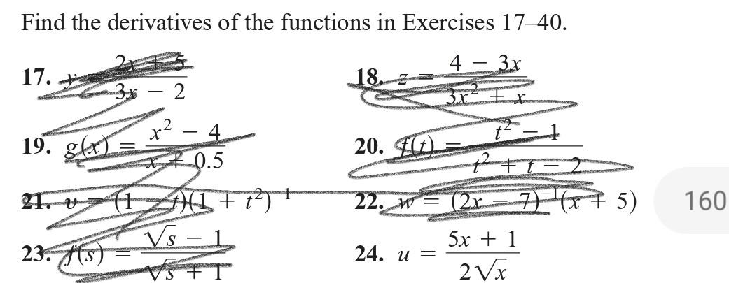Solved Find the derivatives of the functions in Exercises | Chegg.com