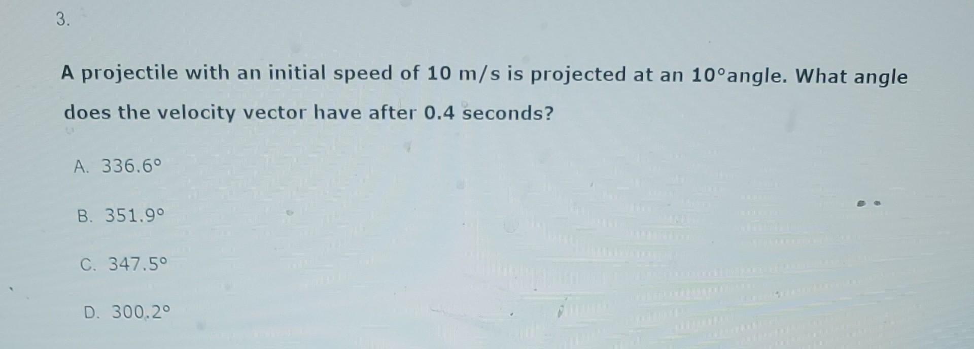 Solved A Projectile With An Initial Speed Of 10 M S Is