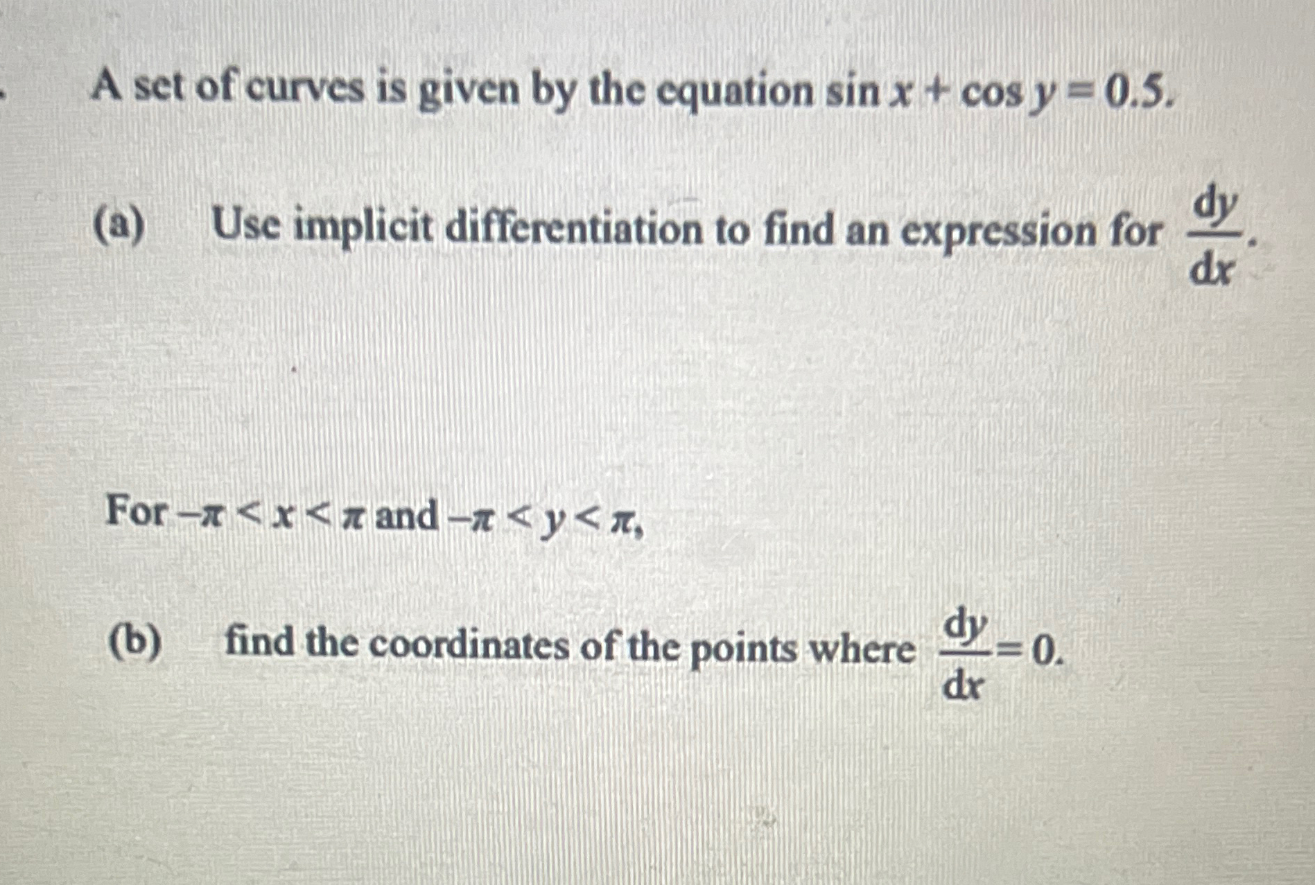 Solved A set of curves is given by the equation | Chegg.com
