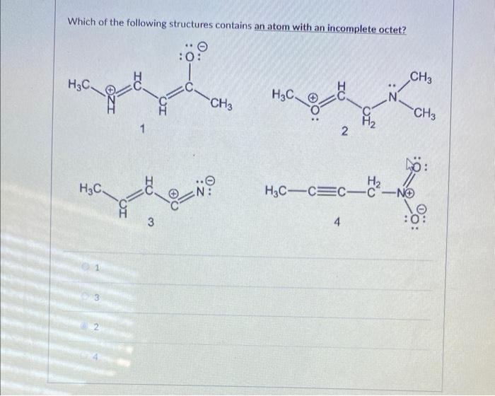 Solved Which of the following structures contains an atom | Chegg.com