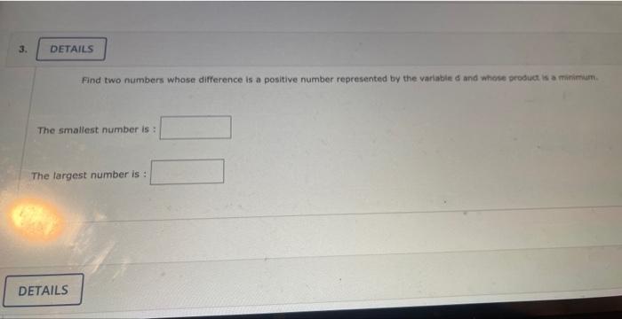 Solved Find two numbers whose difference is a positive | Chegg.com