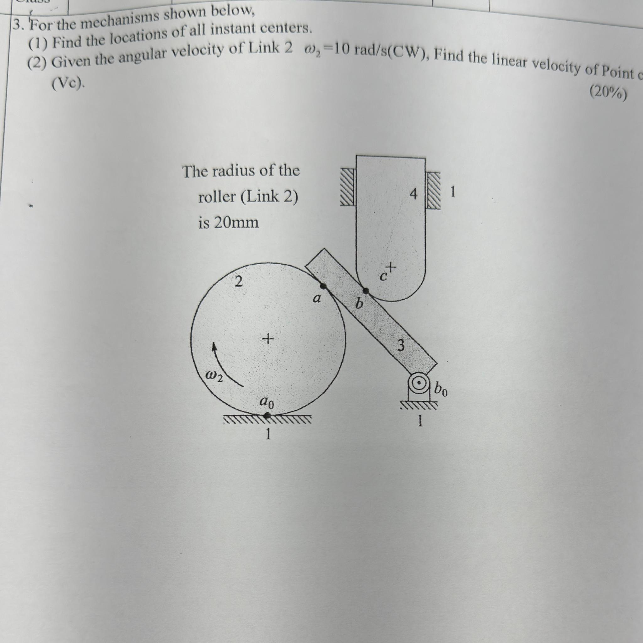 Solved 'For the mechanisms shown below,(1) ﻿Find the | Chegg.com