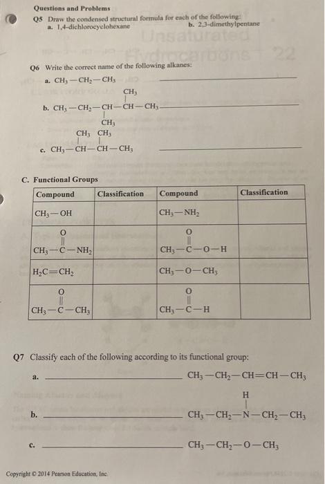 Solved Questions and Problems Q5 Draw the condensed | Chegg.com