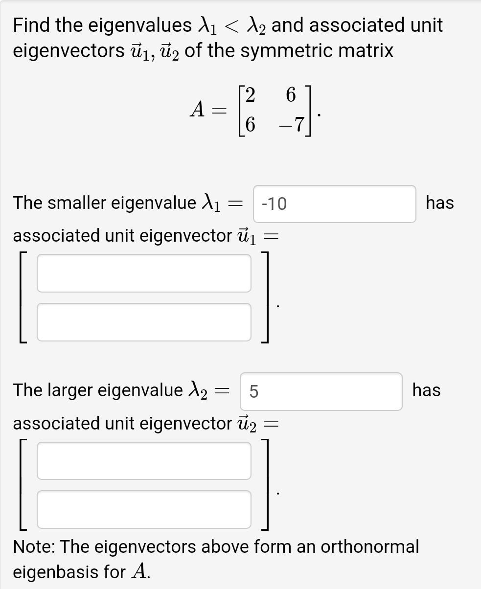 Solved Find the eigenvalues λ1