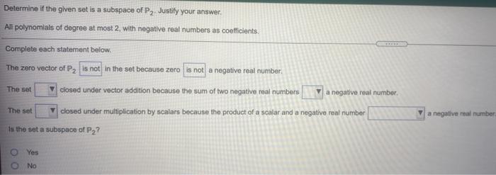 Solved Determine if the given set is a subspace of P, | Chegg.com