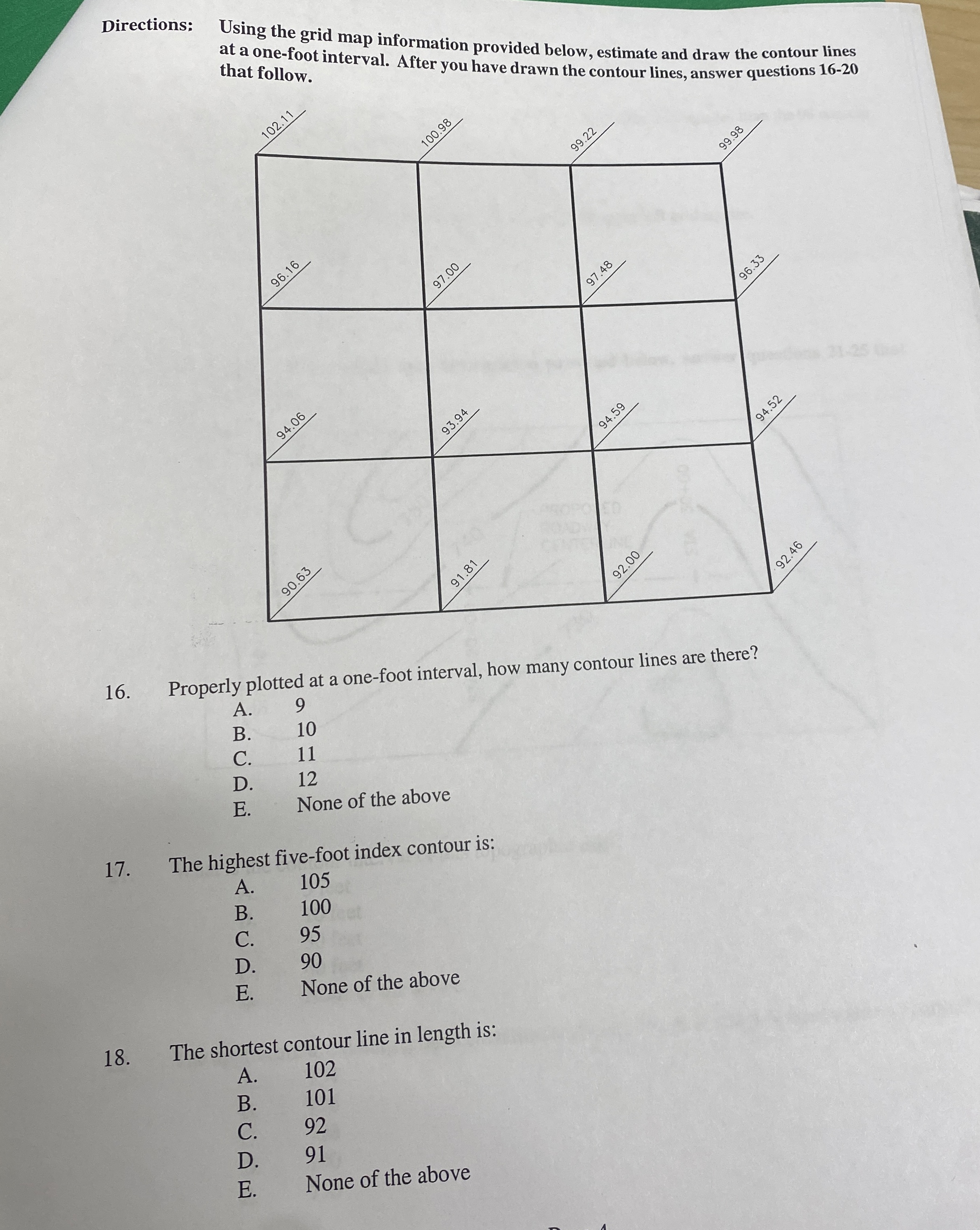 Solved Directions: Using the grid map information provided | Chegg.com