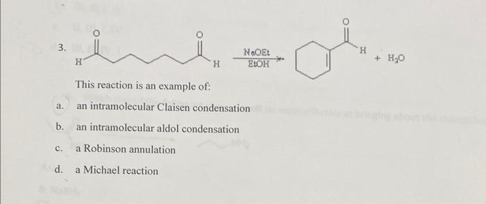 Solved 3. This reaction is an example of: a. an | Chegg.com