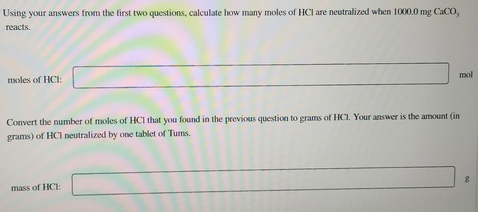 Solved A certain dose of Tums contains 1000.0mg of calcium | Chegg.com