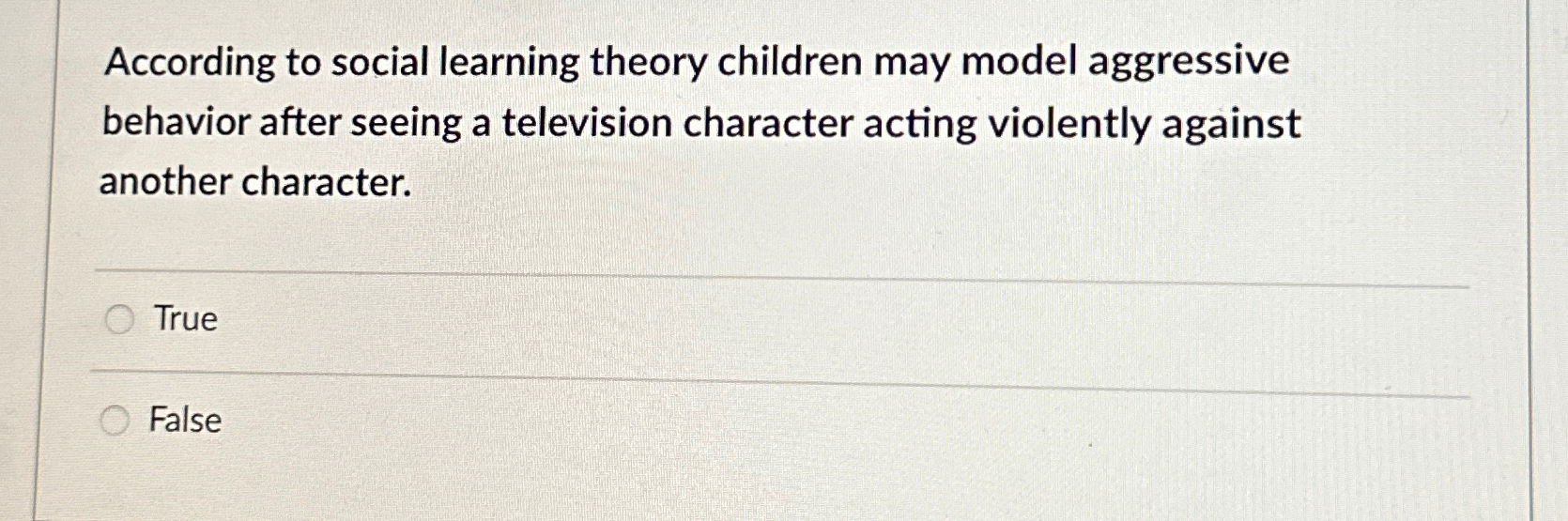 Solved According to social learning theory children may | Chegg.com