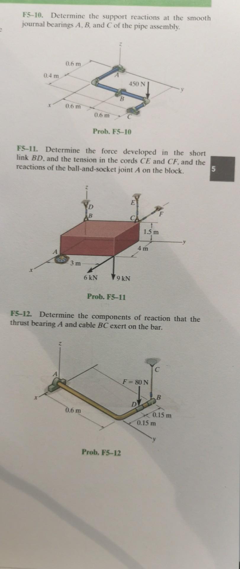 Solved F5-10. Determine the support reactions at the smooth | Chegg.com