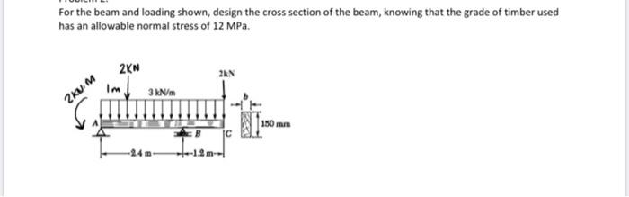Solved For the beam and loading shown, design the cross | Chegg.com